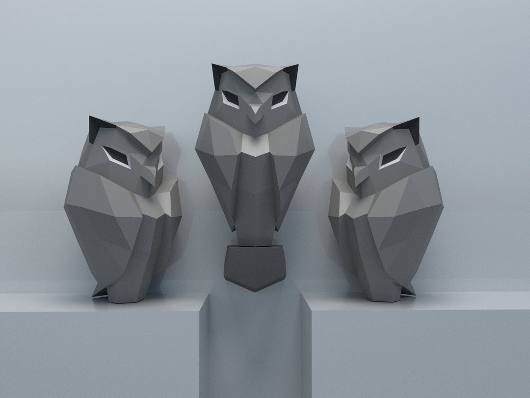 Papercraft 3d Low Poly Owl, Paper Owl Template, Paper Decoration, DIY ...