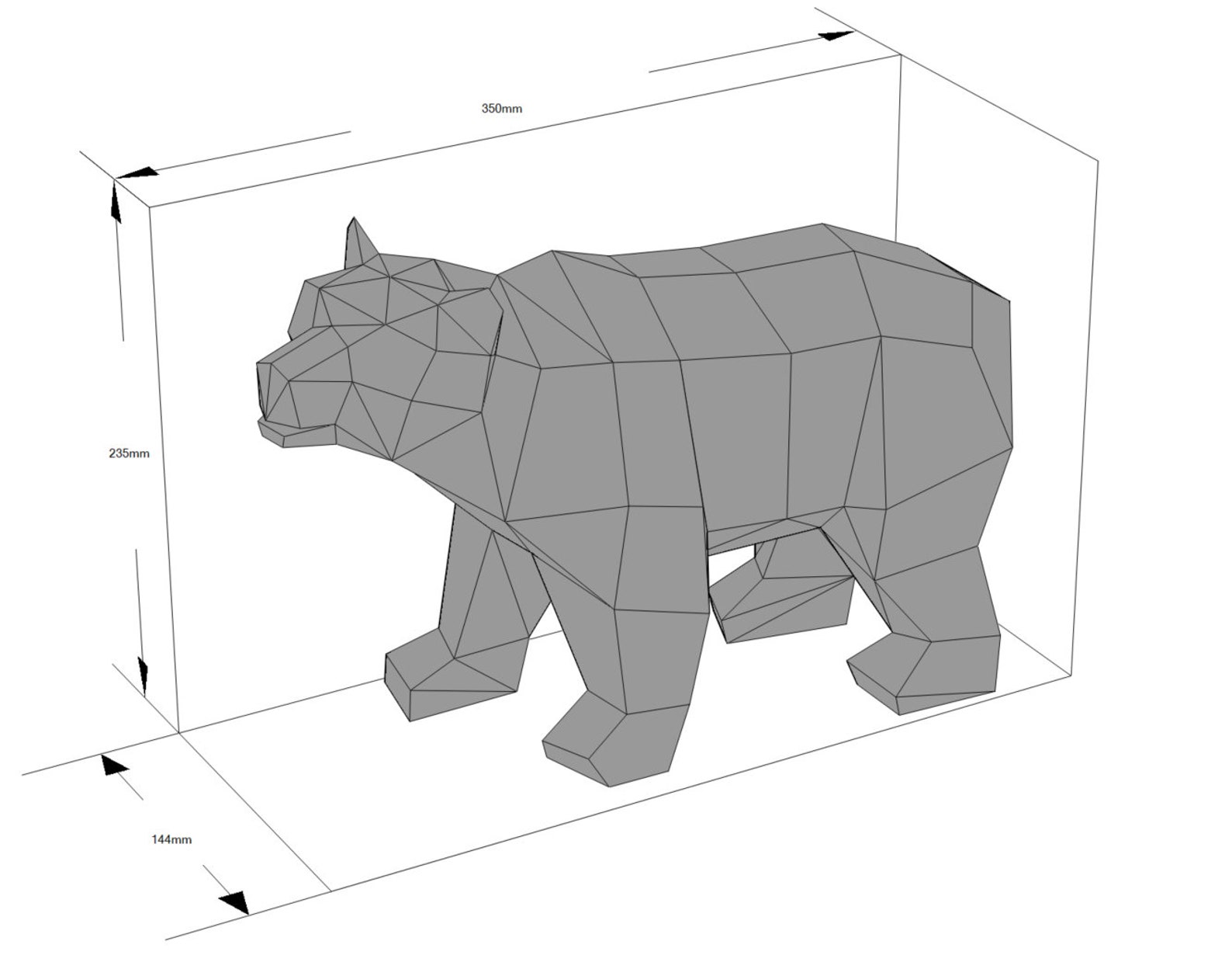 Papercraft Bear PDF Template, Paper Animal Pattern, DIY Low Poly Bear ...