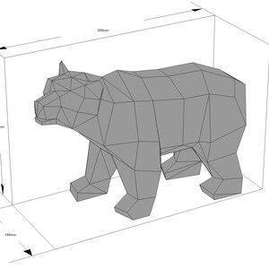 Papercraft Bear PDF Template, Paper Animal Pattern, DIY Low Poly Bear ...