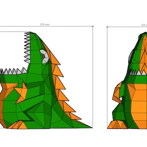 Papercraft 3d Dinosaur, Papercraft PDF Template for Dinosaur Box ...