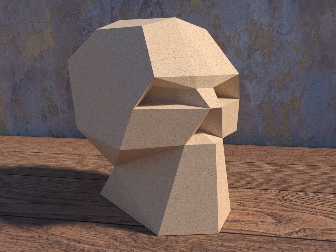 Skull Papercraft Template 3D Paper Skull DIY Halloween - Etsy