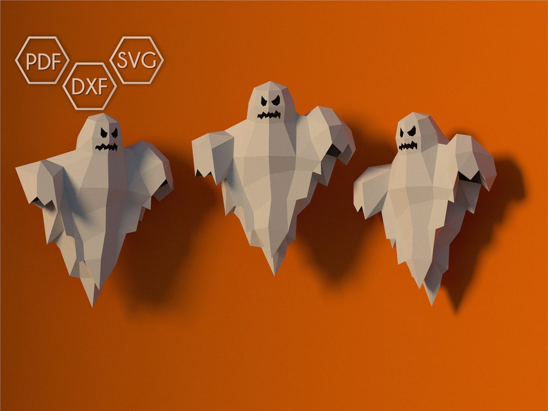 Papercraft DIY Ghost , Papercraft Halloween Ghost, Dxf Ghost Drawing ...