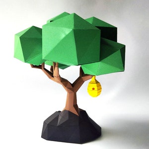 3d Papercraft Tree Template, Low Poly Paper Tree Template,diy Origami ...
