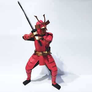 Papercraft 3d Samurai Warrior Figurine Digital PDF Template, Low Poly ...