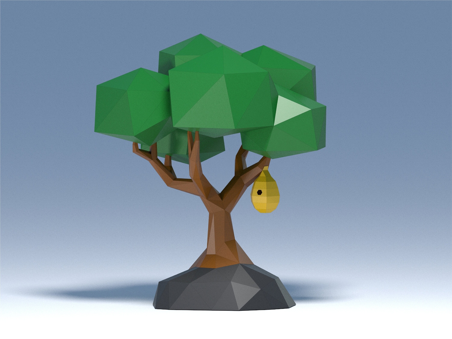 3d Papercraft Tree Template, Low Poly Paper Tree Template,diy Origami ...