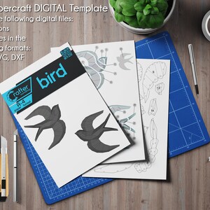 Papercraft 3D Swallow Bird Digital Template for DIY Wall Decoration ...