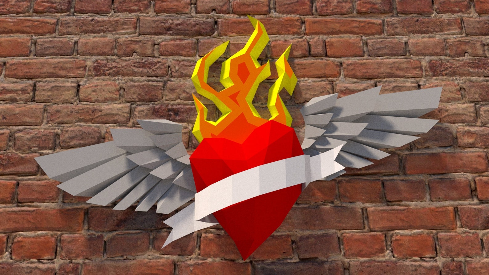 Papercraft Heart Paper Winged Heart Heart Template PDF - Etsy