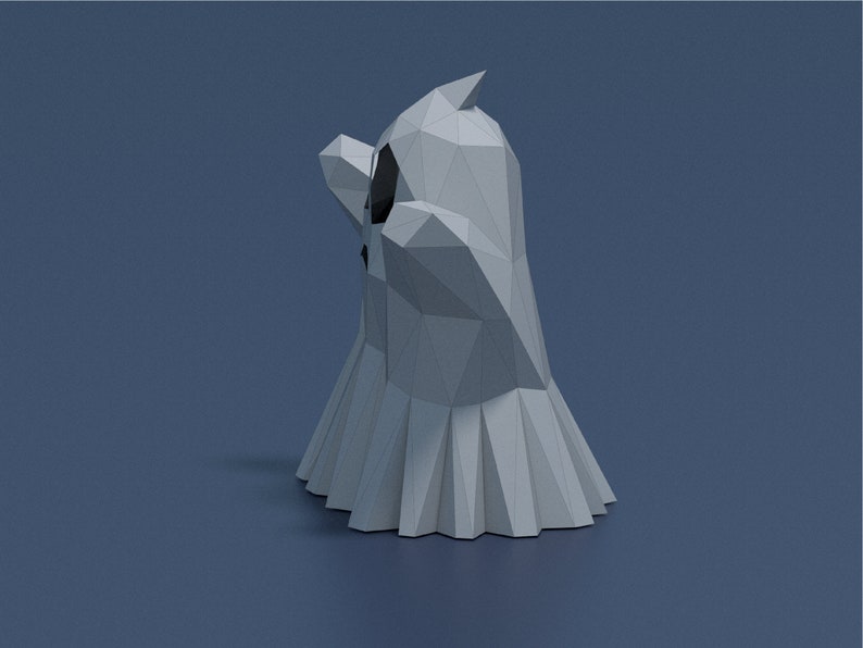 3D Papercraft Ghost Template, Halloween Ghost Sculpture Digital ...