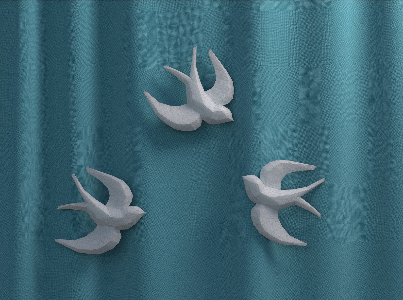 Papercraft 3D Swallow Bird Digital Template for DIY Wall Decoration ...