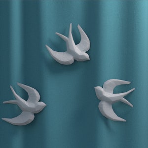 Papercraft 3D Swallow Bird Digital Template for DIY Wall Decoration ...