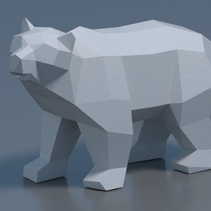 Papercraft Bear PDF Template, Paper Animal Pattern, DIY Low Poly Bear ...