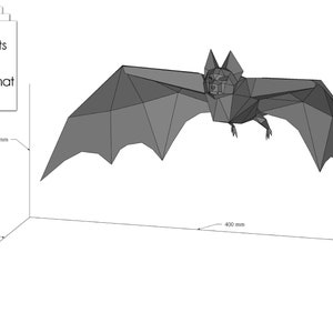 Papercraft PDF Halloween Bat, SVG Pepakura Bat Template, Low Poly ...