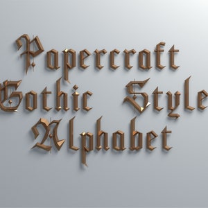 Papercraft 3D Alphabet Letters A-Z, Paper DIY Gothic Alphabet, Lowpoly ...