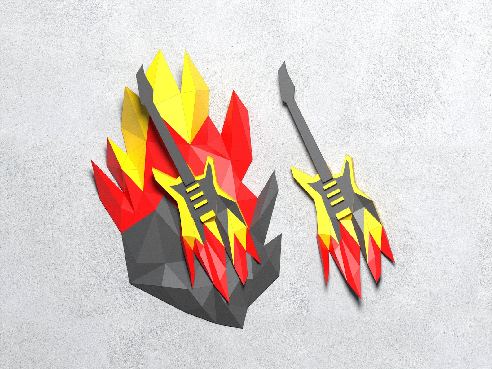 Papercraft 3D Guitar Template, SVG Template, Paper Guitar Digital PDF ...