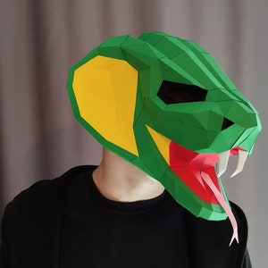 DIY Papercraft Snake Mask Template - Easy to Make Halloween Costume ...