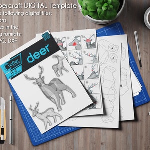 3D Papercraft Santa Snowman and Reindeer for Decorating the Christmas ...