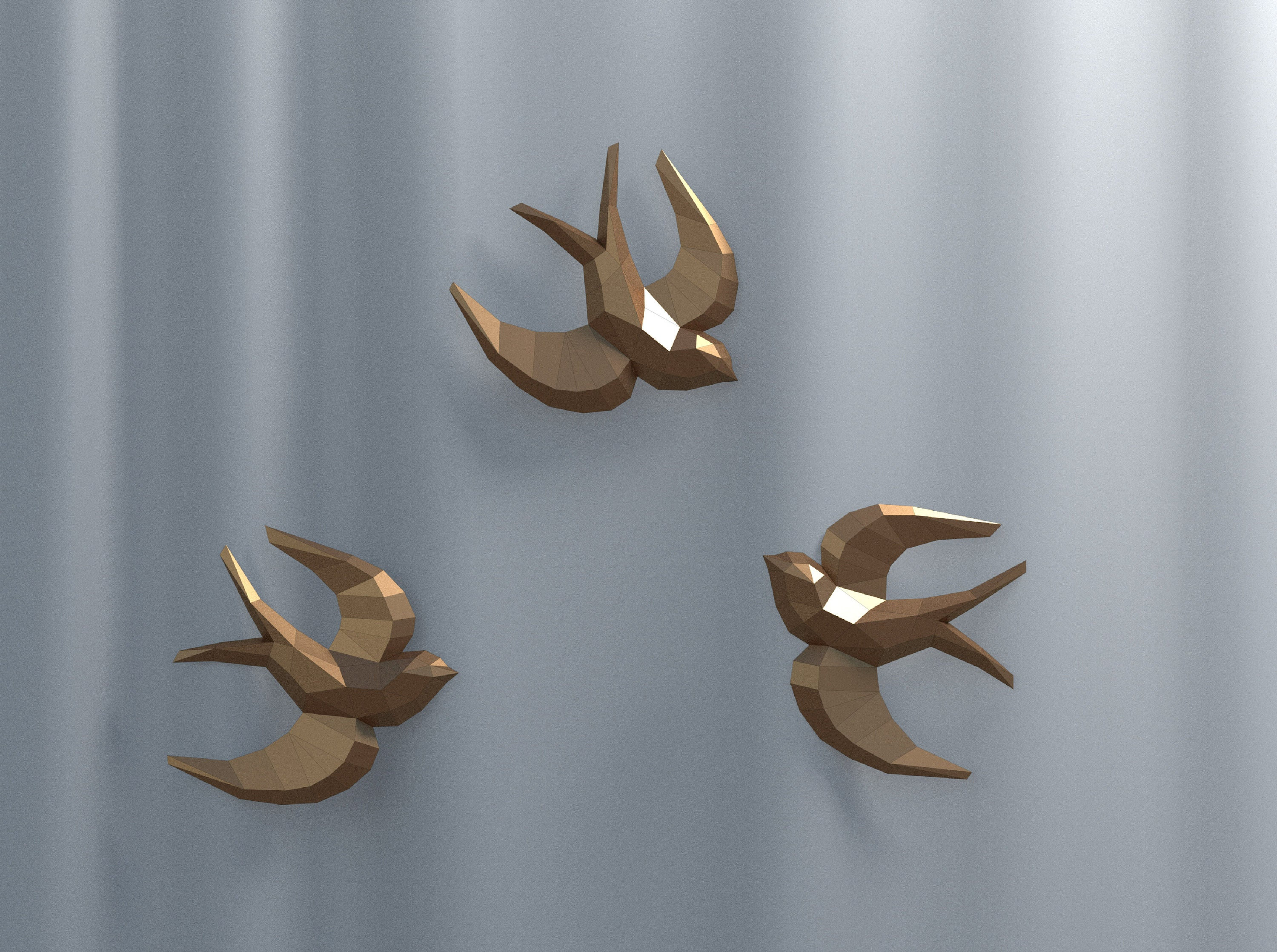 Papercraft 3D Swallow Bird Digital Template for DIY Wall Decoration ...