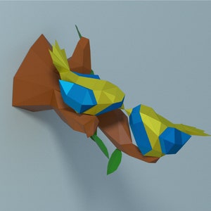Papercraft 3D Birds on a Branch Template, SVG Bird Template, Origami ...