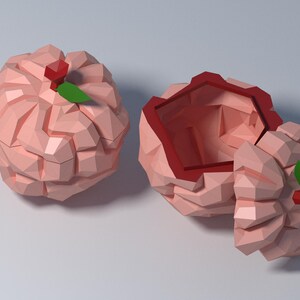 Papercraft 3d Brain Box Template, Paper Box, Halloween Brain Paper ...