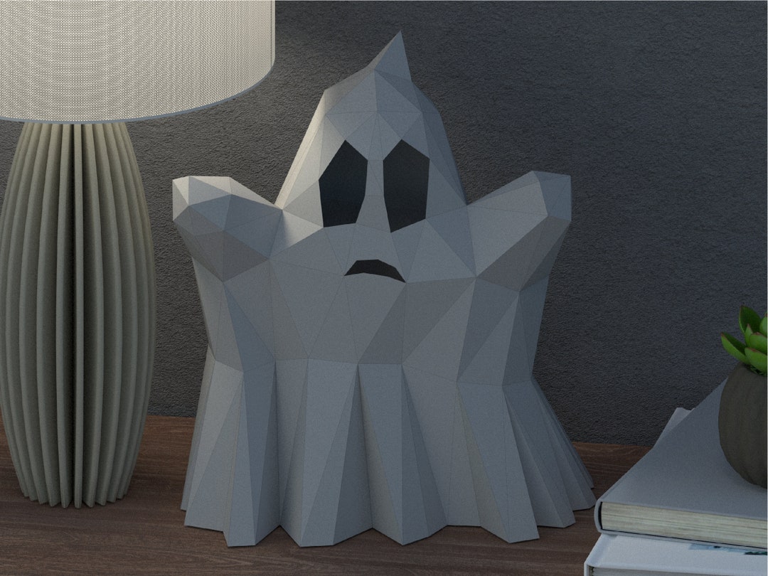 3D Papercraft Ghost Template, Halloween Ghost Sculpture Digital ...