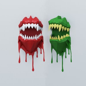 Papercraft 3d Halloween Vampire Teeth PDF Template, DIY Halloween ...