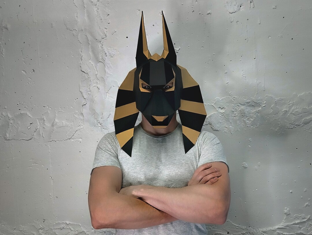 Papercraft DIY Anubis Mask, Paper 3d Anubis Mask, Anubis Template, SVG ...