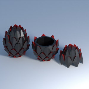 3D Papercraft Dragon Egg, Lowpoly Dragon Egg SVG Template, Paper Box ...