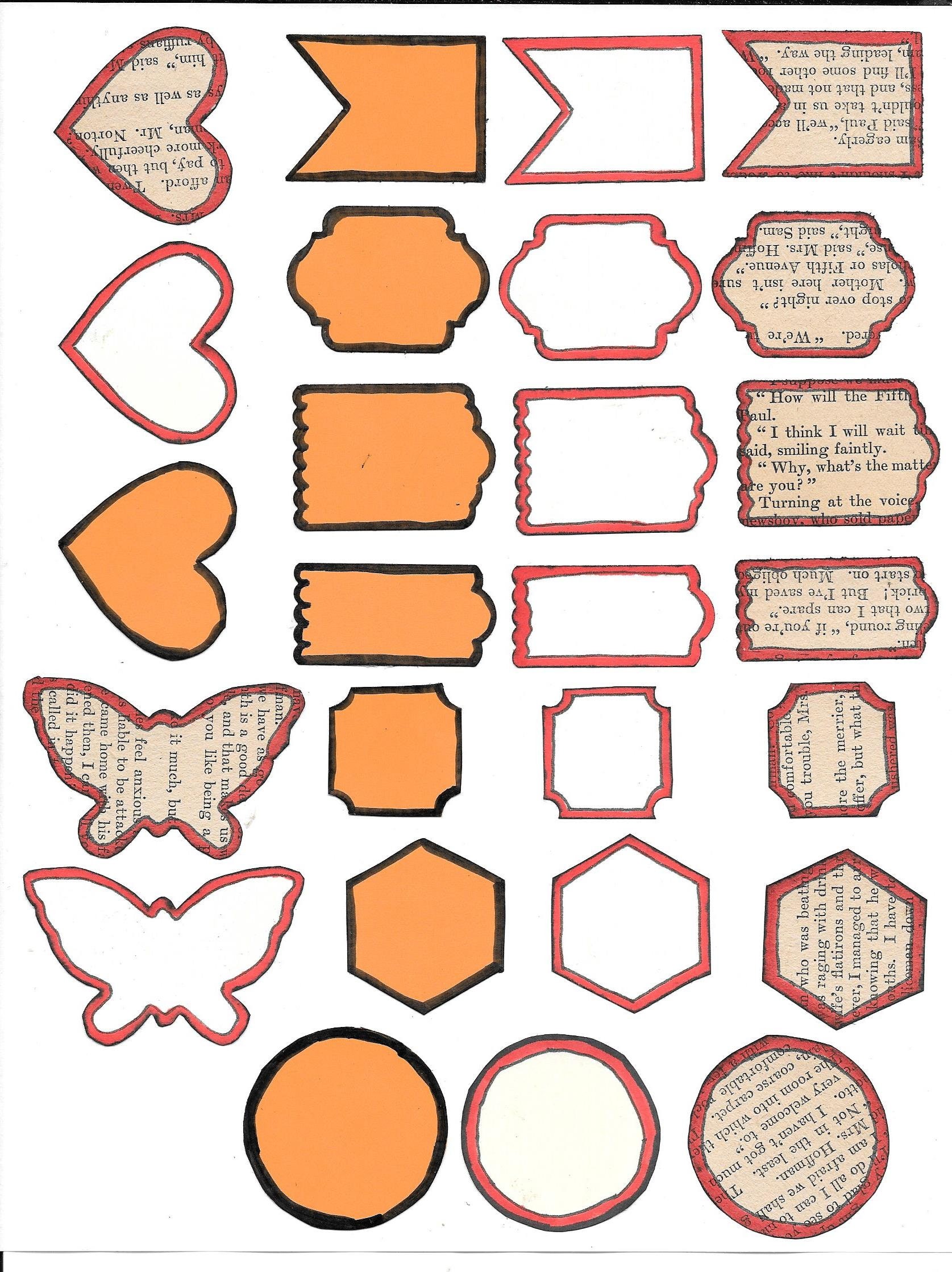 Orange Labels Tags Junk Journal DIGITAL DOWNLOAD Ephemra - Etsy