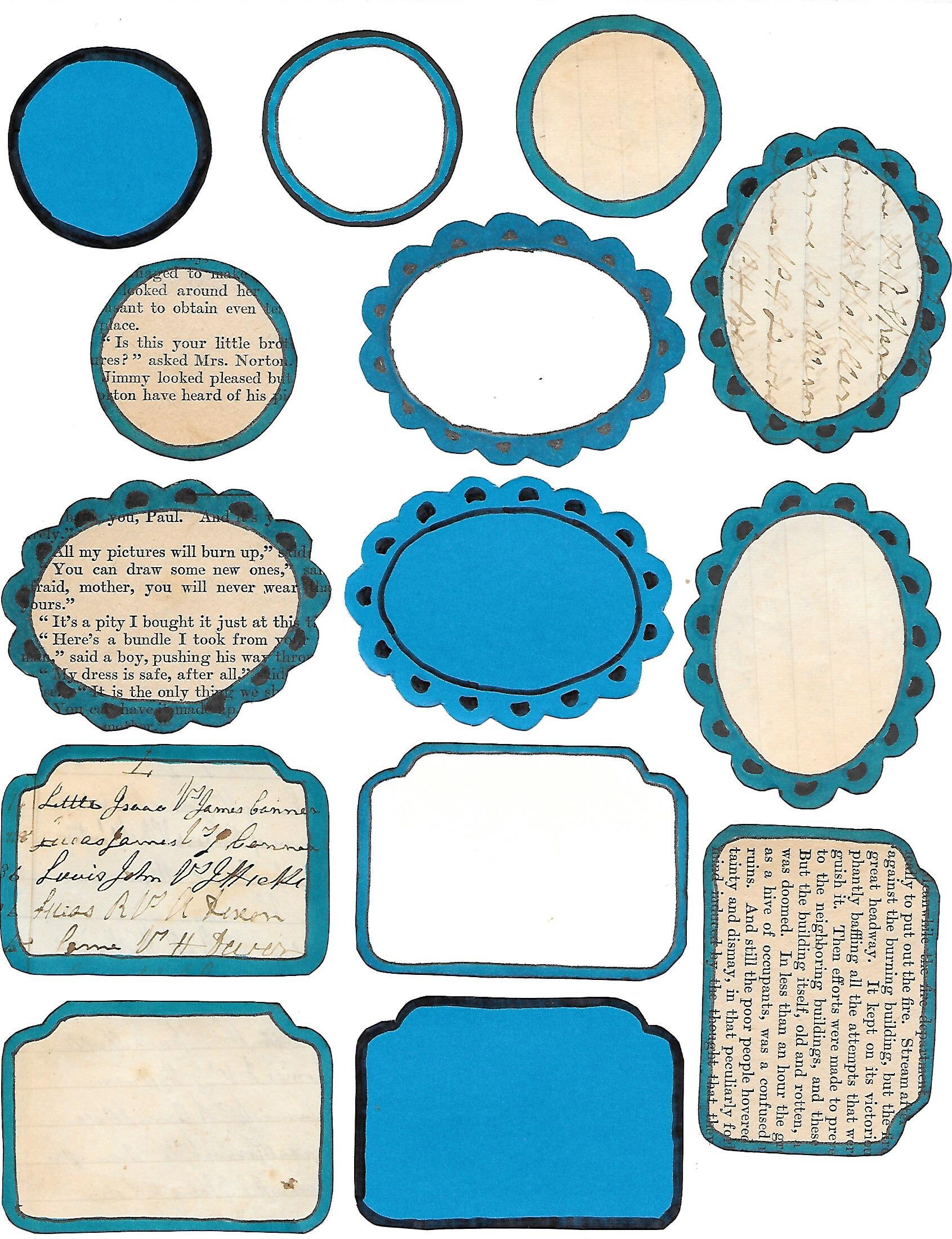 Blue/aqua Labels DIGITAL DOWNLOAD Junk Journal Ephemera - Etsy