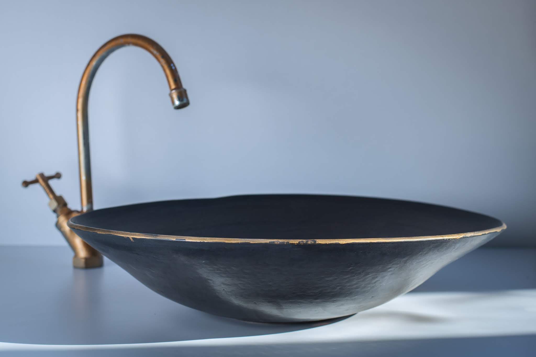 Black Star Sink Smeared 14K Gold Handcrafted by Naiimpottery - Etsy