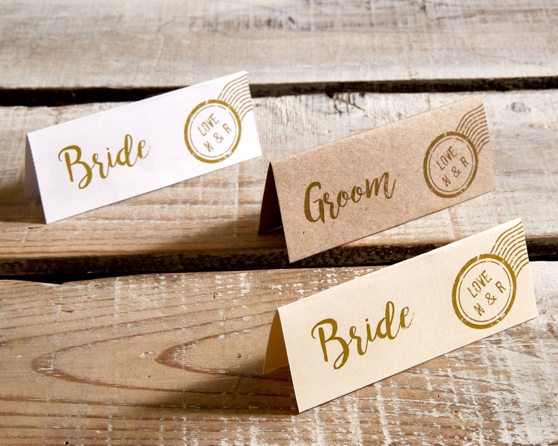 Personalised Table Place Names // Map, Passport Stamps and Bespoke ...