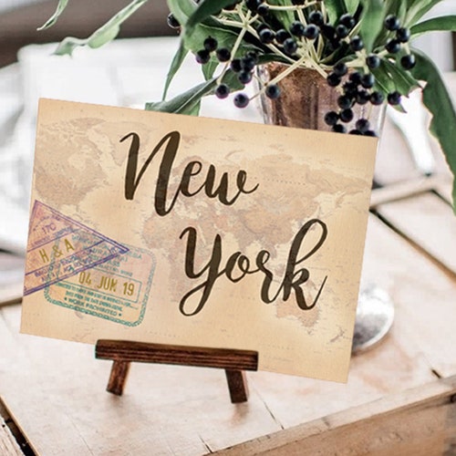 Destination Table Name / Number Centre Pieces for a Travel | Etsy