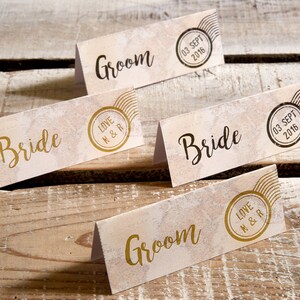Personalised Table Place Names // Map, Passport Stamps and Bespoke ...