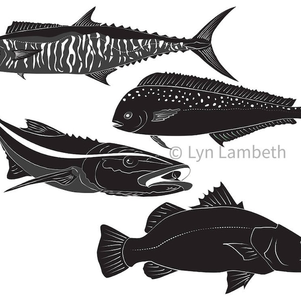 Mackerel Stencil - Etsy