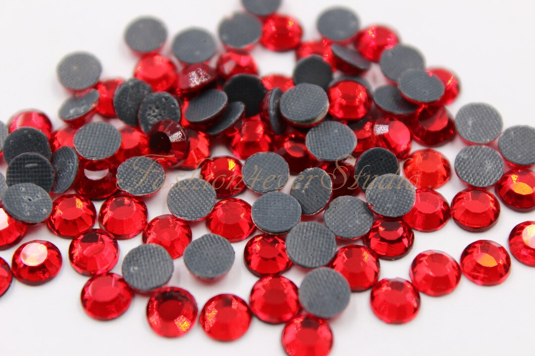 100/150/200pcs Siam Crystal Hot Fix Rhinestone, 3mm 4mm 5mm Flatback ...