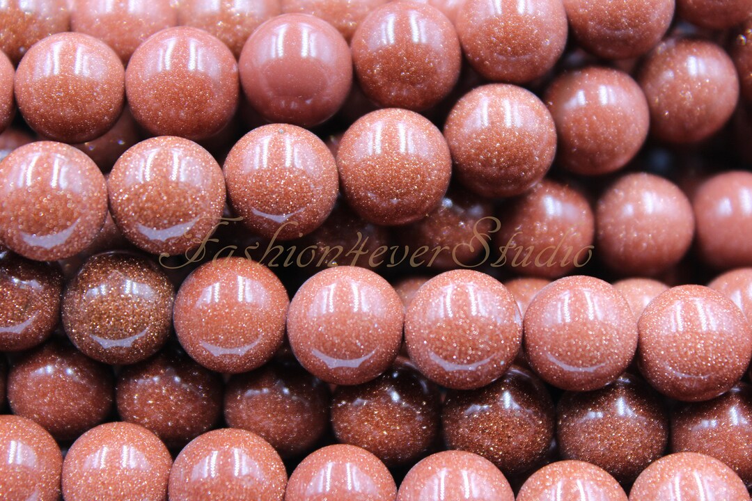 Gold Sand Stone Beads, 4mm 6mm 8mm 10mm Full Strand 15.5 Inches ...