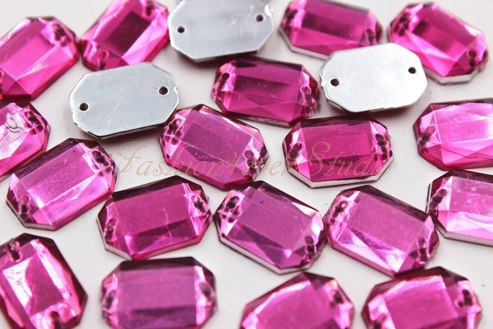 50pcs Sew on Flatback Fuchsia Resin Gems 9x13mm Sew on - Etsy