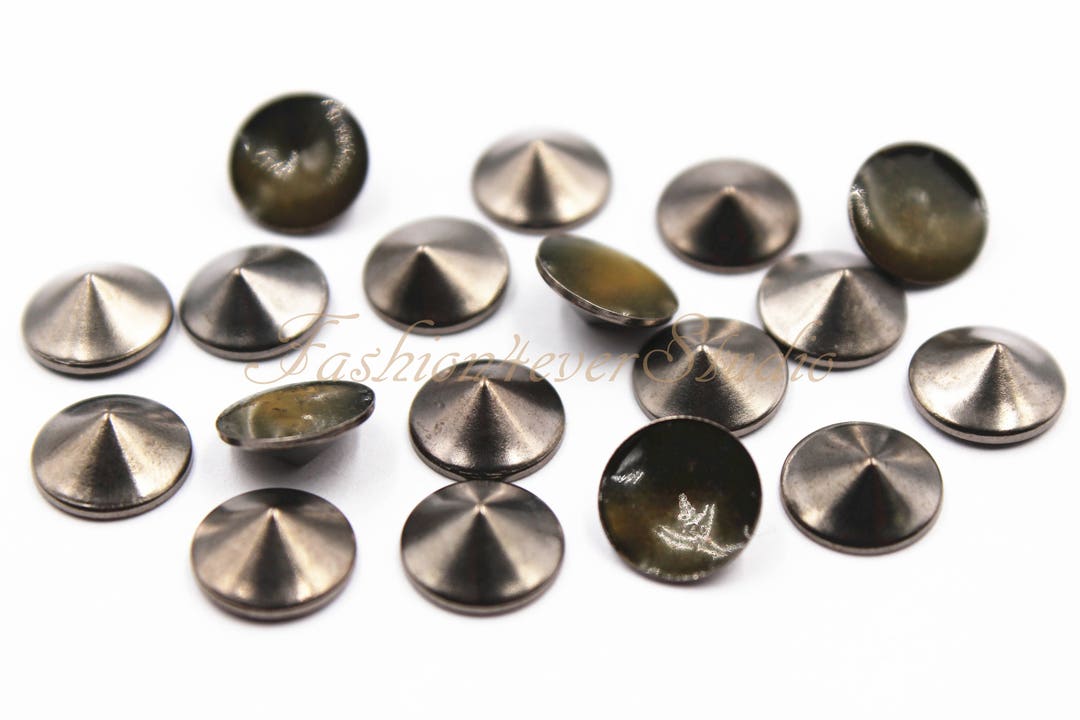 100/200pcs Iron on Gunmetal Studs, 5mm/7mm/9mm Metal Studs, Rivets ...