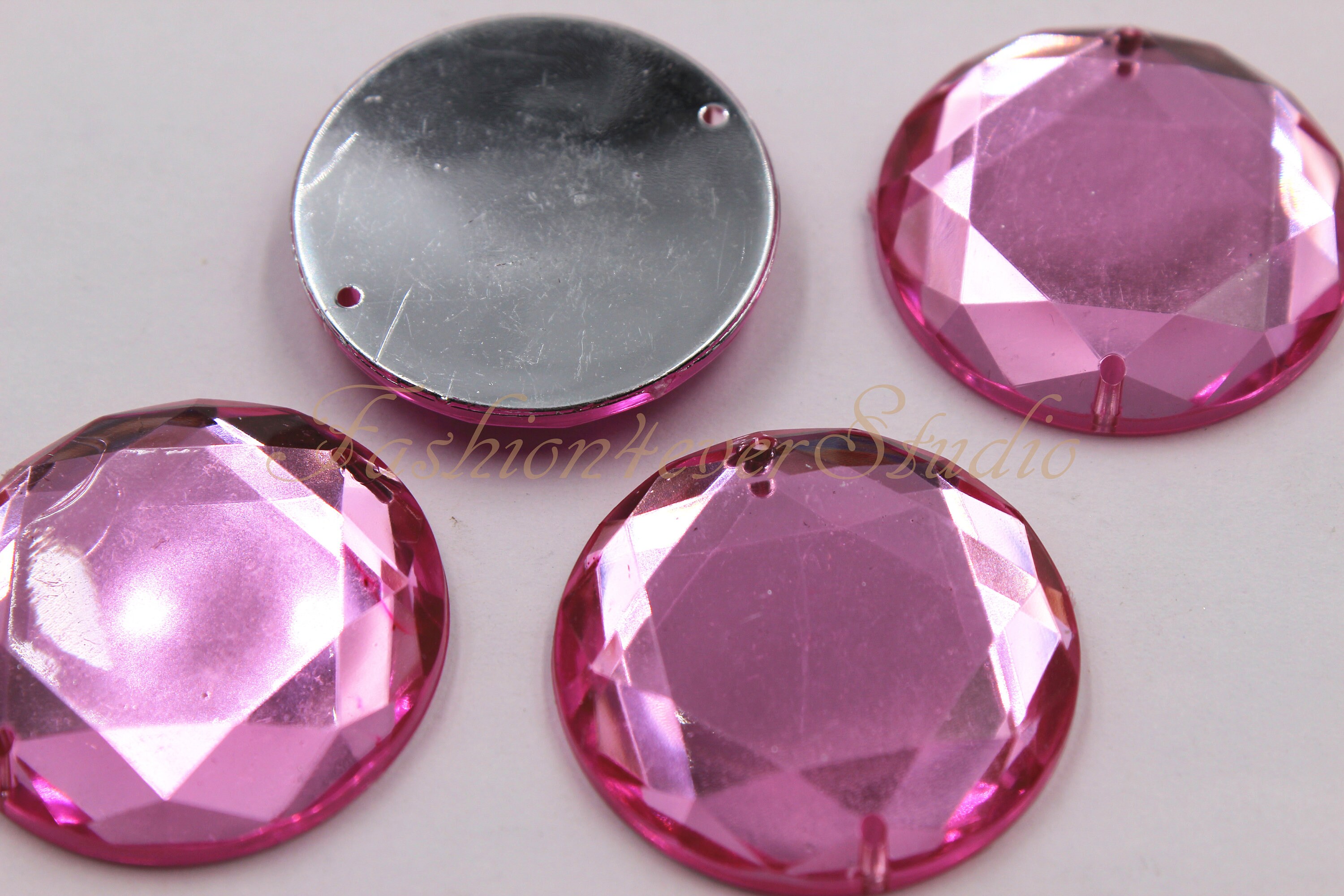 8pcs coser en flatback gemas de resina rosa 30mm coser en - Etsy España