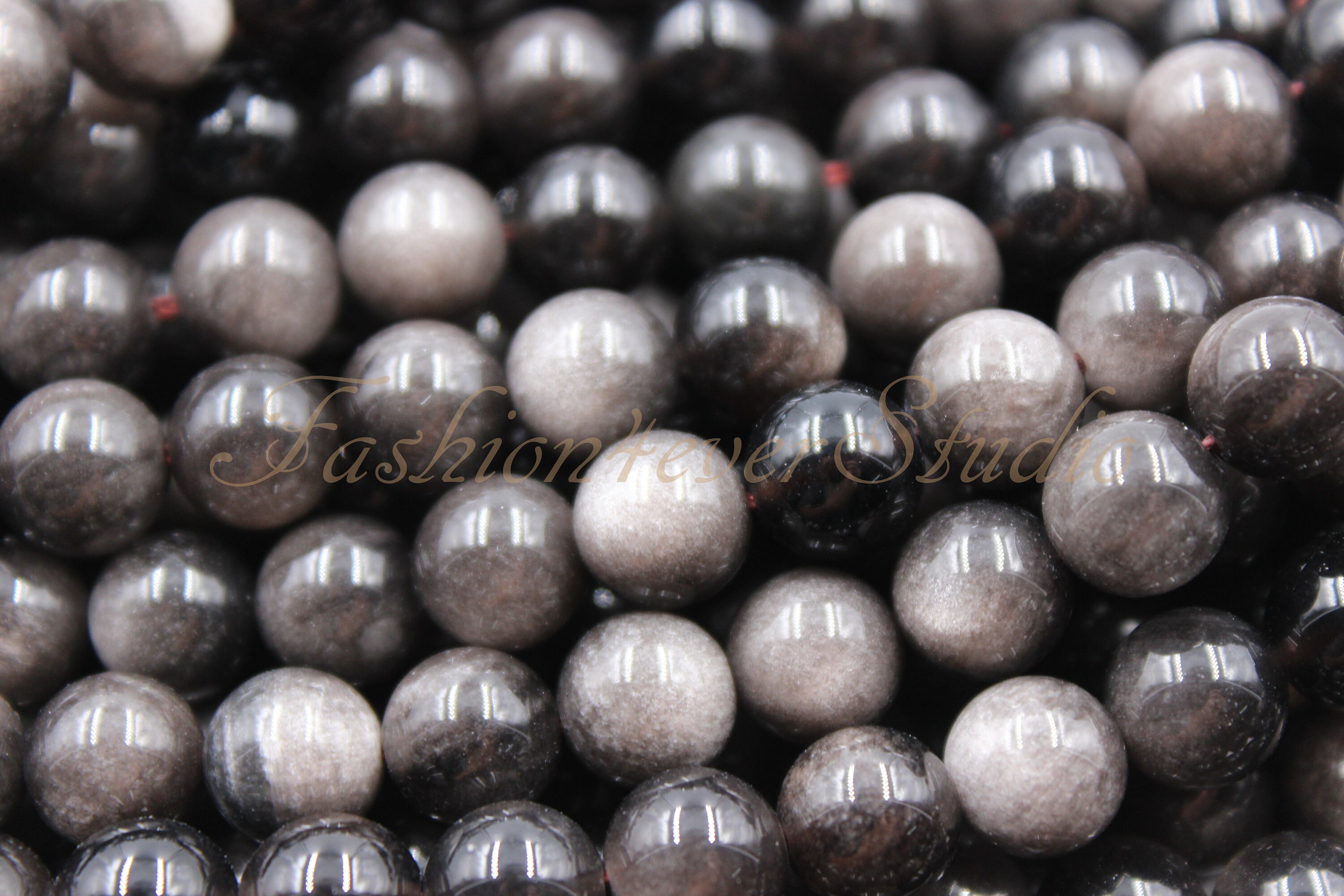 Gray Obsidian Beads, 6mm 8mm Full Strand 15.5", Gemstone Beads, Beads ...