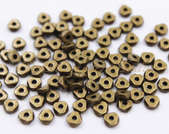 80pcs Antique Brass Tone Base Metal Beads 1mmx4mm, Brass Beads, Bronze ...