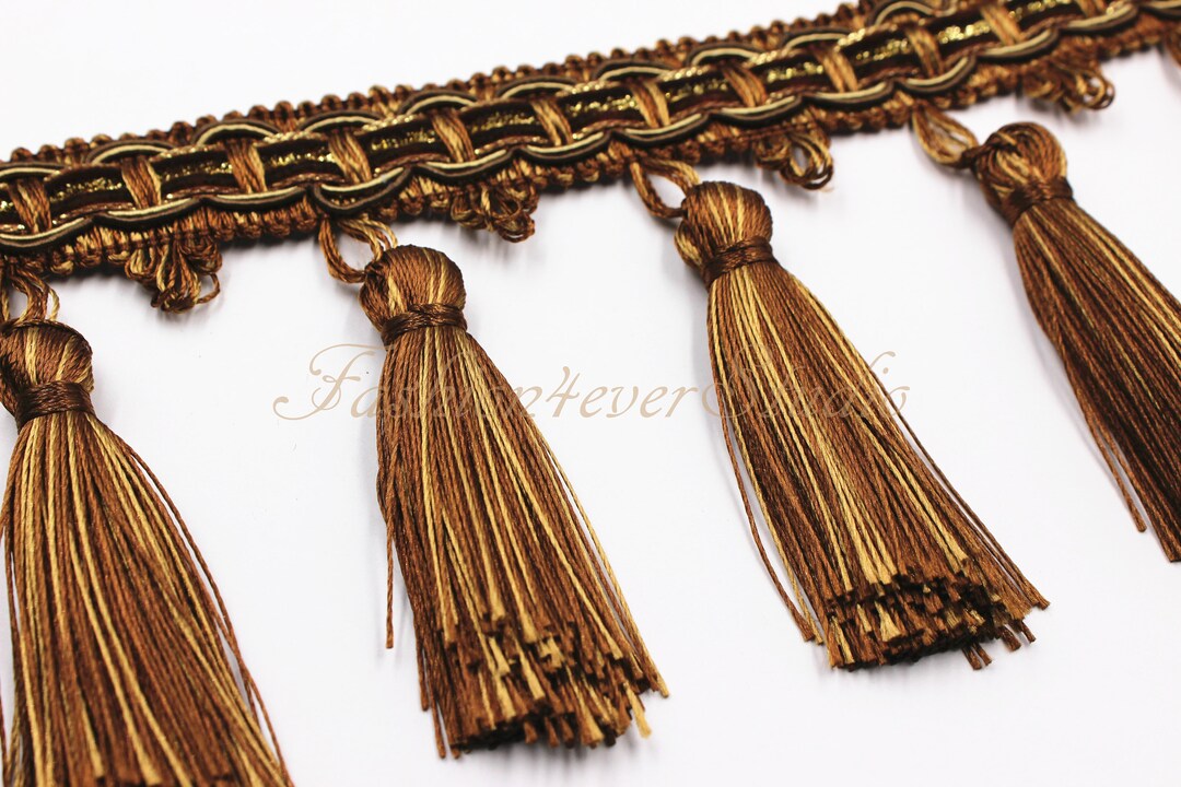 1 Yard Tassel Fringe Trim, Braid Tassel Trim, Drapery Curtain, Tassel ...