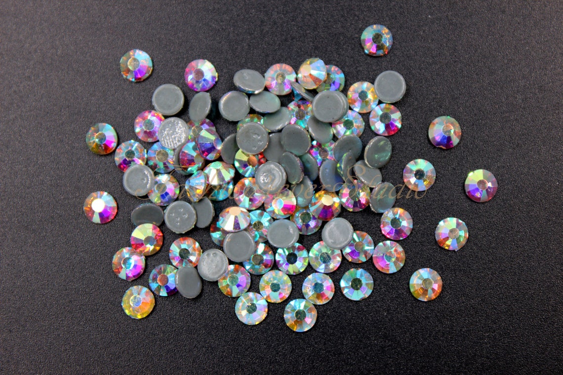 High Quality Crystal AB Hot Fix Rhinestone, 2mm 3mm 4mm Flatback ...