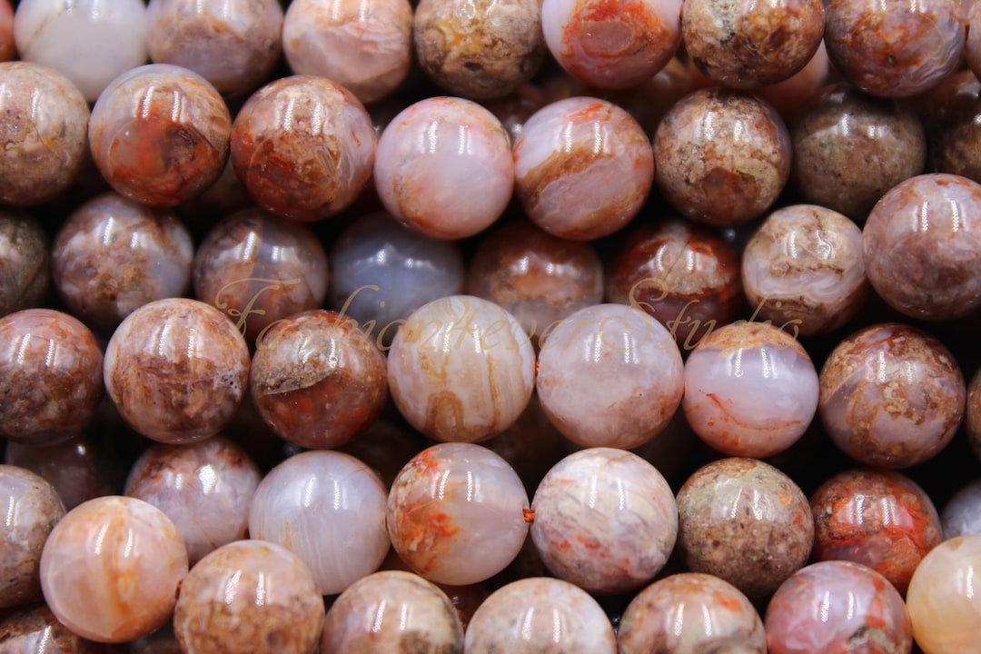 Red Lightning Agate Beads, 6mm 8mm 10mm Full Strand 15.5 Inches ...