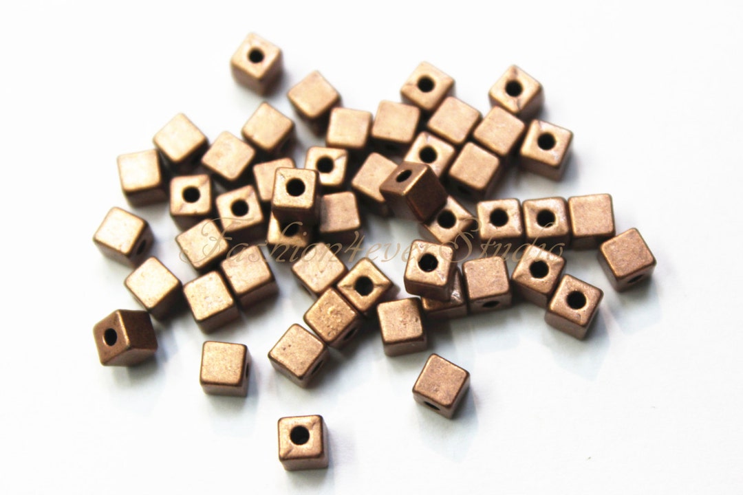 Antique Copper Tone Base Metal Beads 4mmx4mm 3mmx3mm, Copper Beads ...