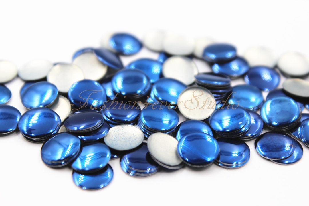 200pcs Blue Round Iron on Studs, 3mm/5mm/7mm/9mm Metal Studs, Hot Fix ...