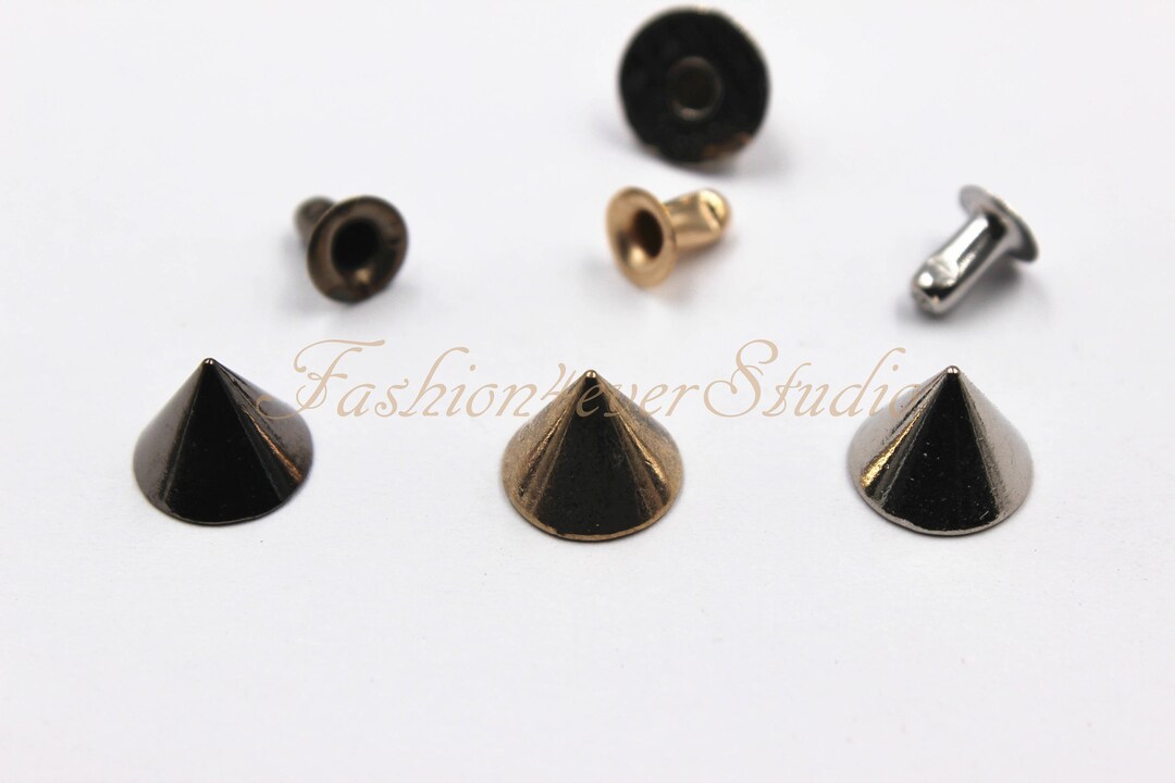 30pcs Metal Studs Spikes, 7x9mm Gunmetal/silver/rose Gold Metal Studs ...