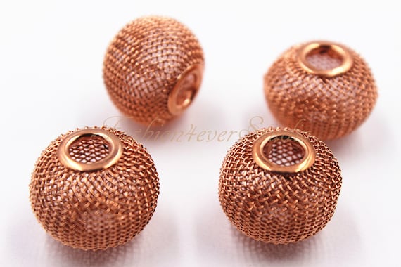Rose Gold Base Metal Mesh Beads 15mm/20mm/24mm/29mm Rose Gold | Etsy