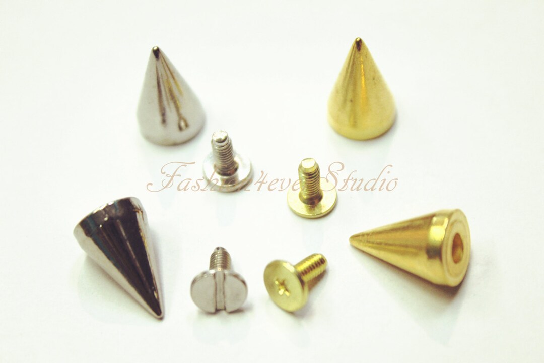 10 Sets Silver/gold Tone Base Metal Screw on Spike, 9mmx15mm Rivets ...
