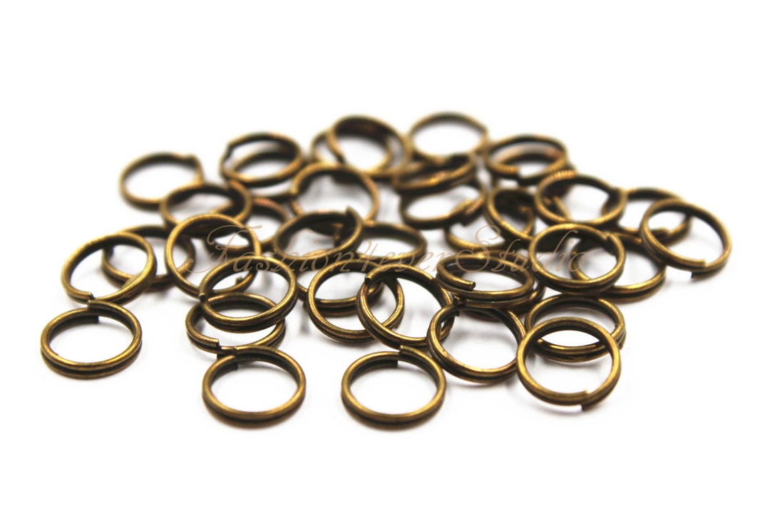 100pcs Antique Brass Split Rings 7mm, Copper Findings, Jewelry Findings ...